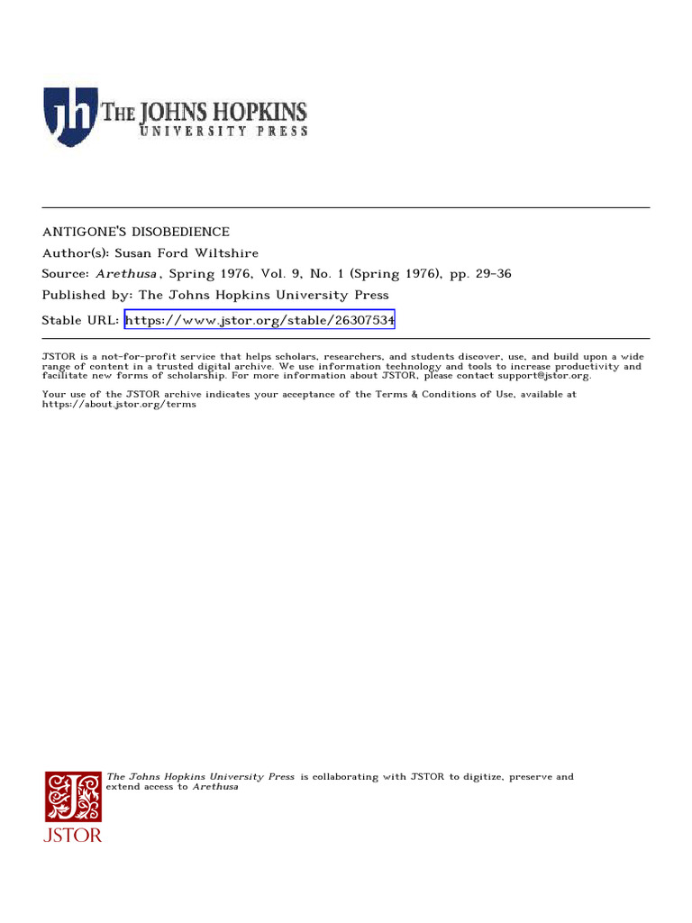 Antigone's Civil Disobedience Analysis | PDF | Sophocles | Civil ...