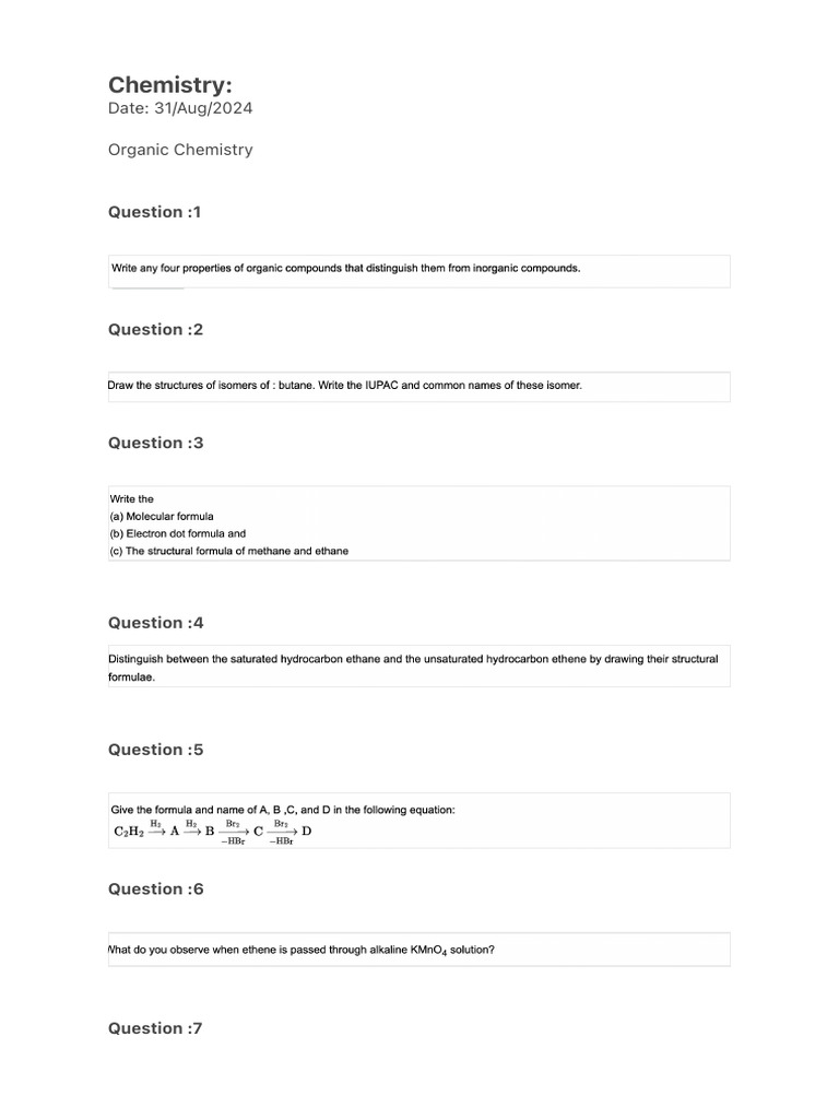 Chemsitry-OrganicChemistryExam | PDF