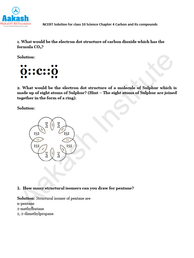 Ncert Solution Cbse Class 10 Sci Chap 4 | PDF | Alkene | Chemical Compounds