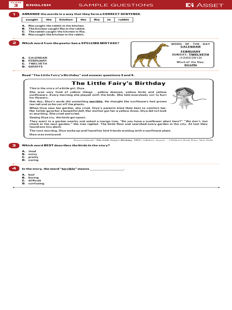 Sample Questions Ei ASSET Final File | PDF