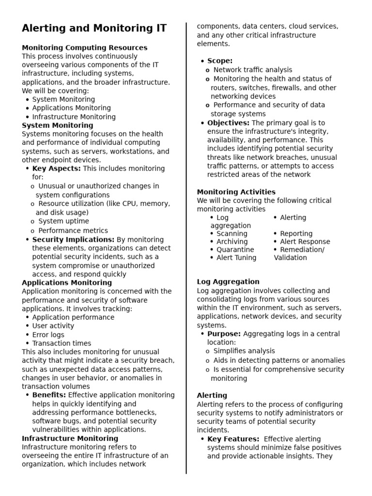 Alerting and Monitoring IT | PDF | Computer Security | Security