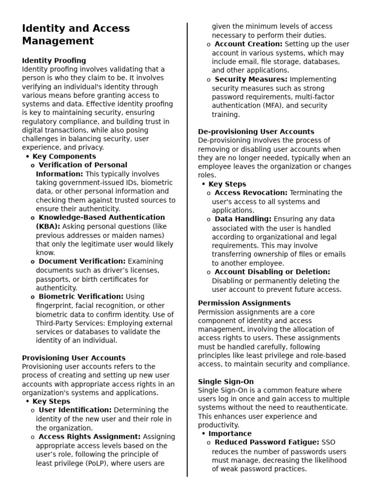 Identity and Access Management Overview | PDF | Password | Authentication