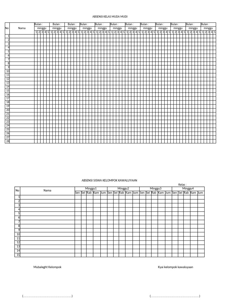 Absensi Muda Mudi | PDF