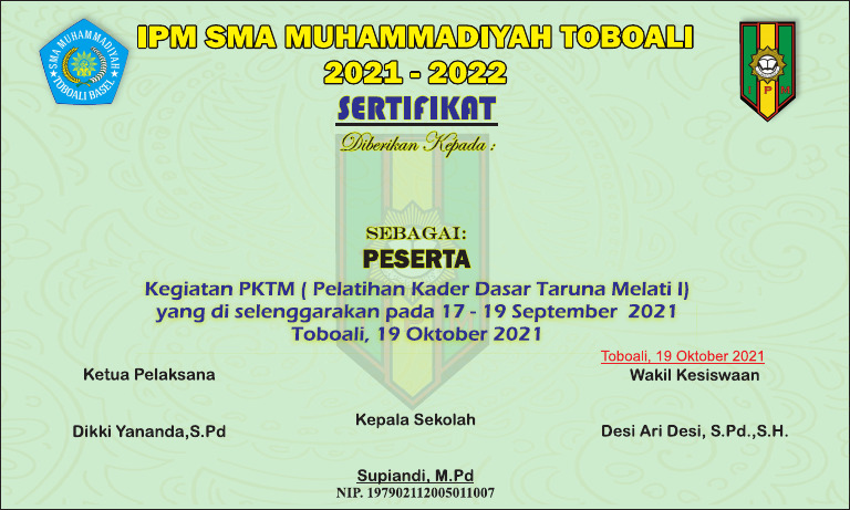 SERTIFIKAT PKTM | PDF