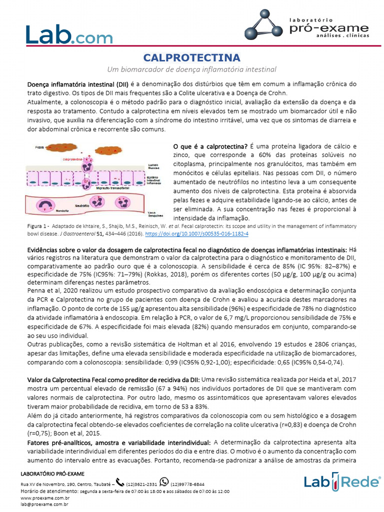 Calprotectina: Biomarcador de DII | PDF | Doença de Crohn | Colite ulcerosa