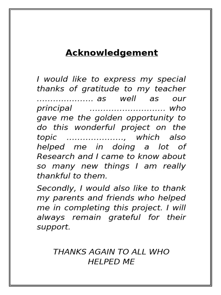 Project Acknowledgement and Cover Page[1] | PDF
