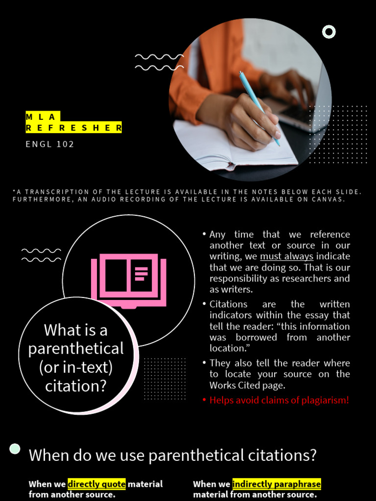 MLA Refresher Lecture | PDF | Citation