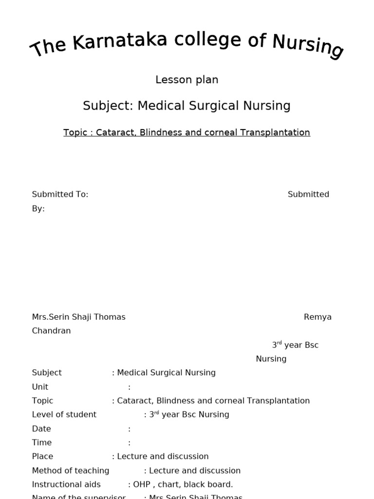 Cataract Blindness and Corneal Transplantation Remya Chndran | PDF ...