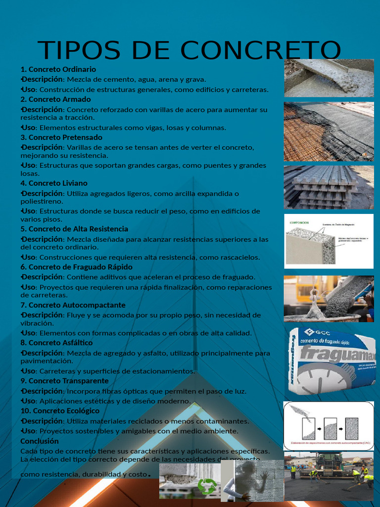 Tipos de Concreto | PDF | Cemento | Hormigón