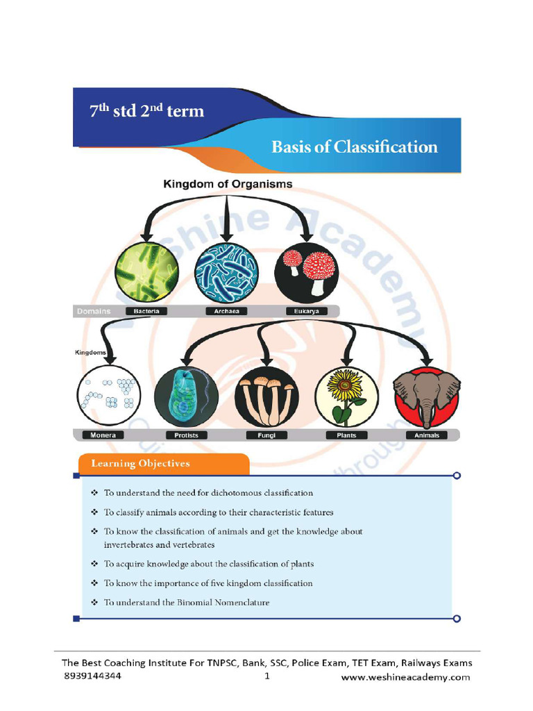 Classification of Living Organism EM | PDF