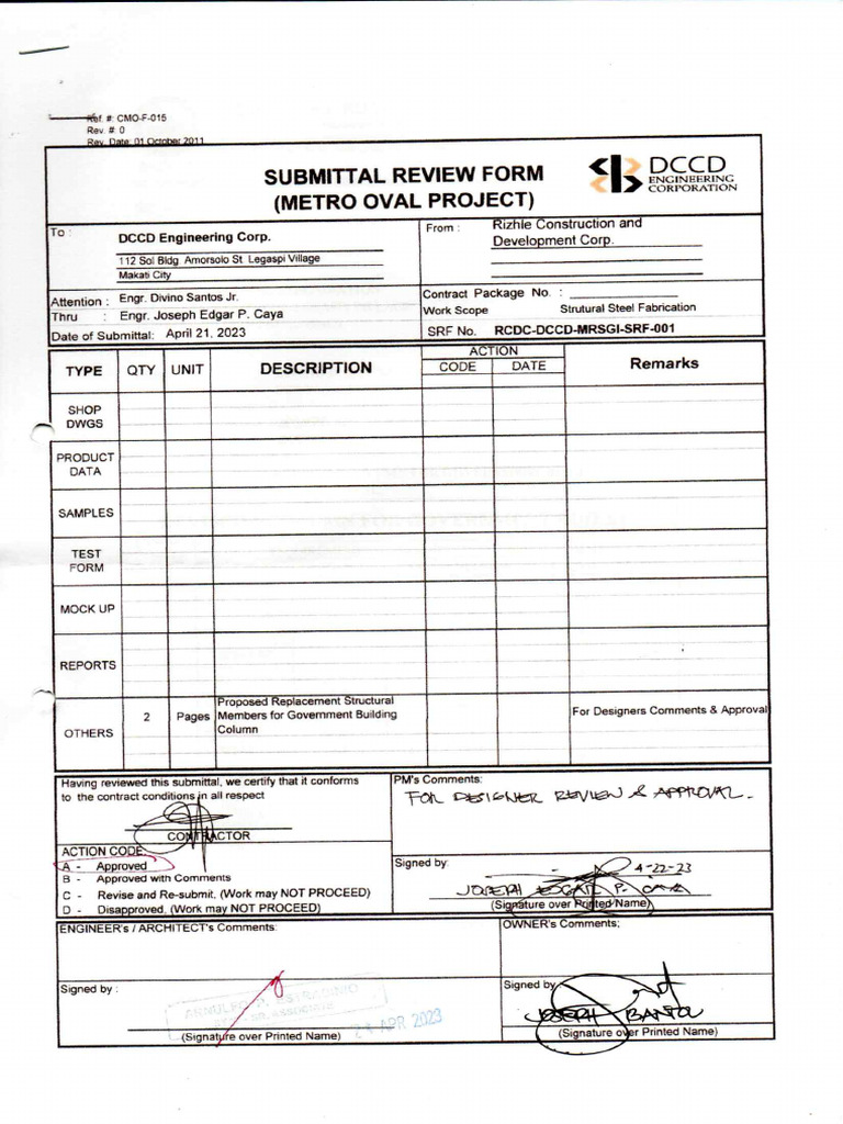 SRF No. 1 - RCDC Approved | PDF