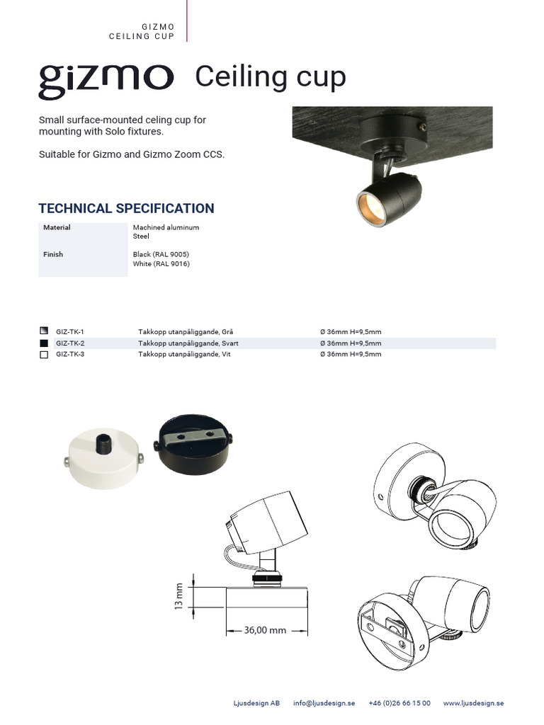 Gizmo Ceiling Cup | PDF