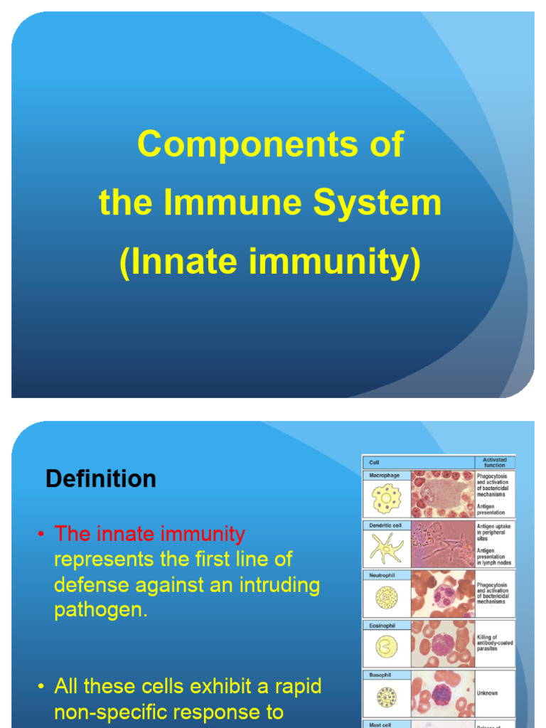 Components of The Immune System Innate Immunity | PDF | Immune System ...