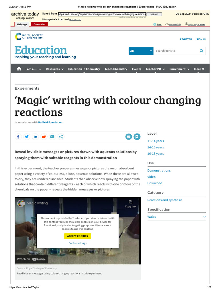 Magic Writing with Color Change Reactions | PDF | Ammonia | Hydroxide