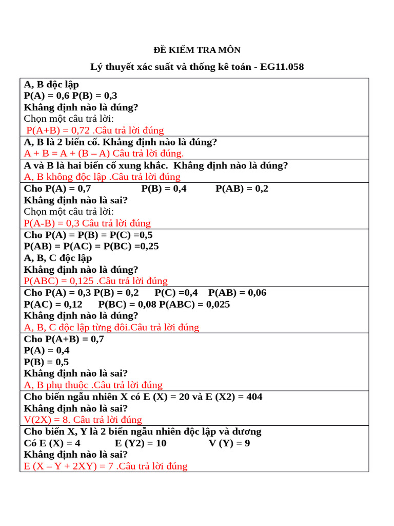 (123doc) - De-Kiem-Tra-Mon-Ly-Thuyet-Xac-Suat-Thong-Ke-Eg11-058 | PDF