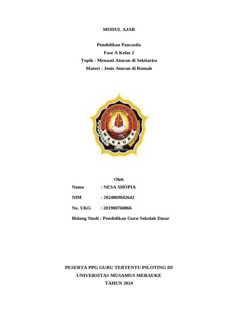 Perangkat Pembelajaran - NESA SHOPIA - 2024869042642 | PDF