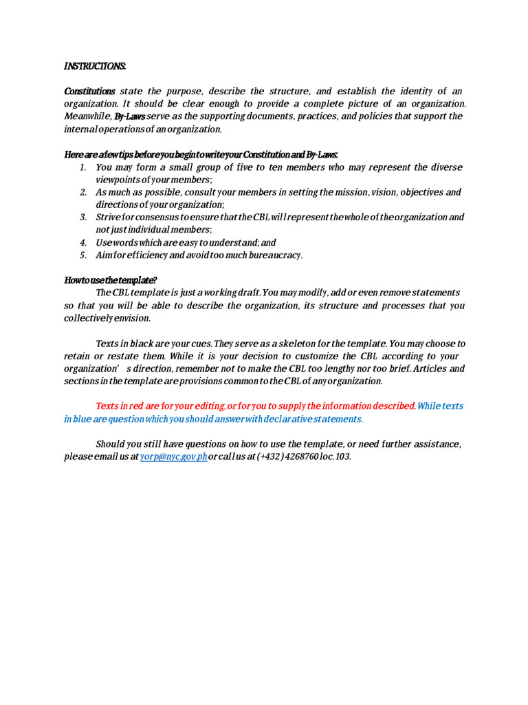 TEMPLATE A Constitution and by Laws | PDF | Impeachment | Government
