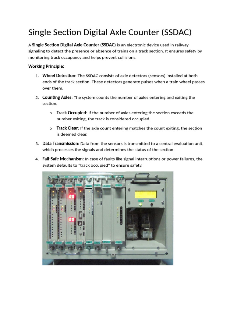 Single Section Digital Axle Counter | PDF | Relay | Electricity