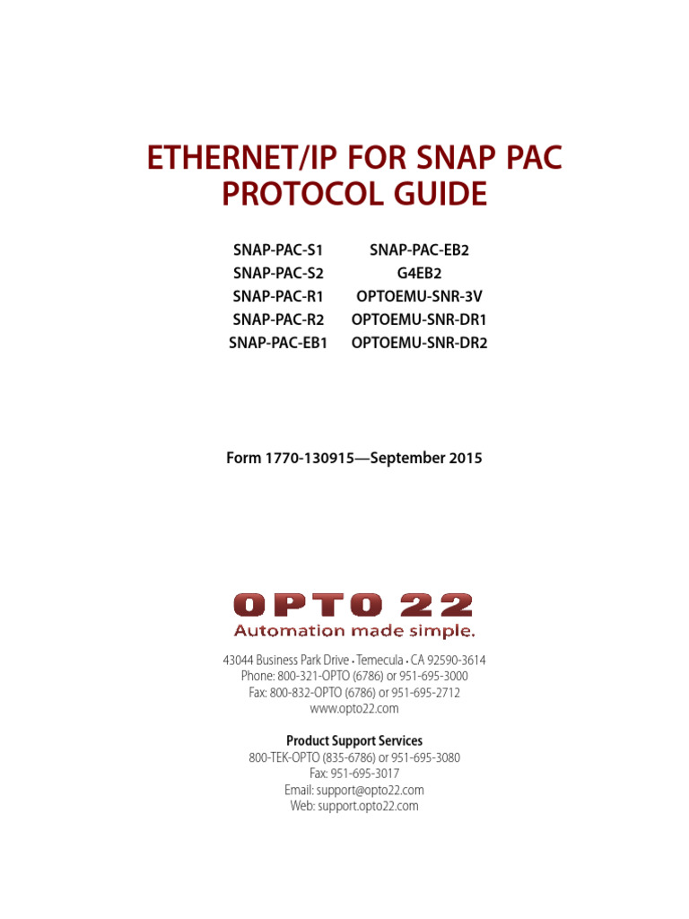 1770 Ethernet IP For SNAP PAC Protocol Guide | PDF | Computer Network ...