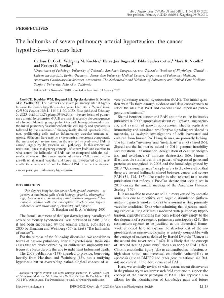 PAH The Cancer Hypothesis | PDF | Inflammation | Cancer