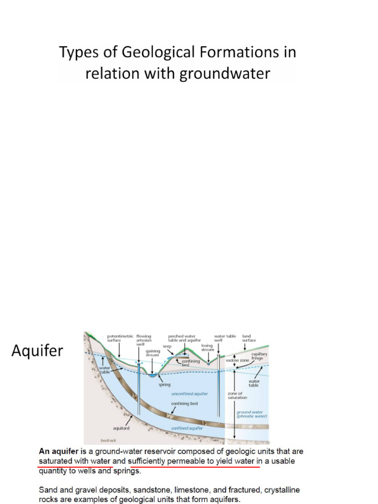 Lecture-2 Geological Formations and Aquifer Properties | PDF | Aquifer ...