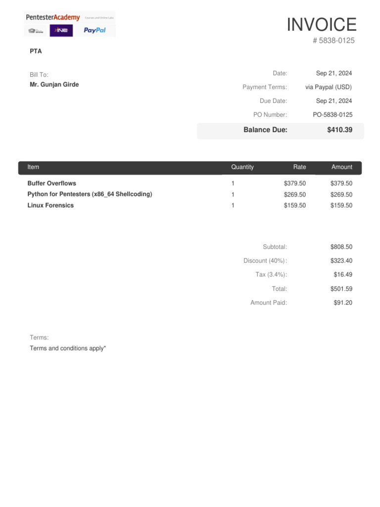 2 Invoice 5838-0125 | PDF
