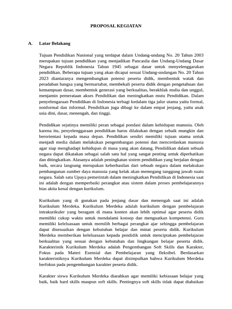 Proposal Kegiatan Fix | PDF