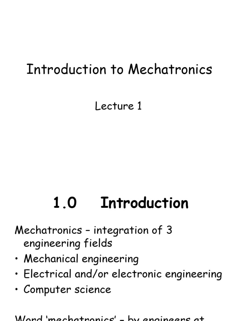 Lecture01 Introduction To Mechatronics | PDF | Microcontroller ...