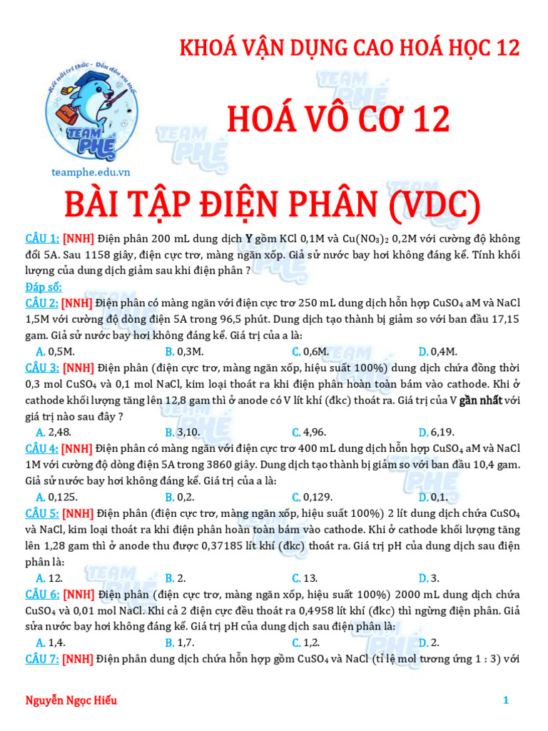 Buoi 4 Bai Tap Dien Phan VDC | PDF