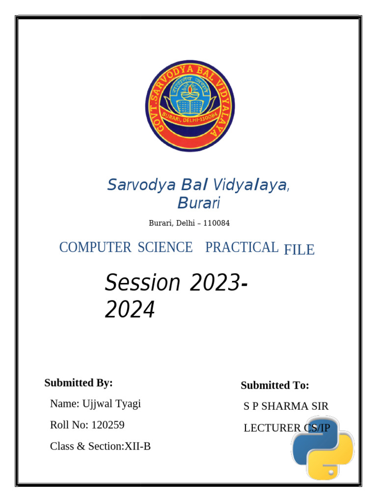 Cs Practical File45 | PDF | Table (Database) | Computer Programming