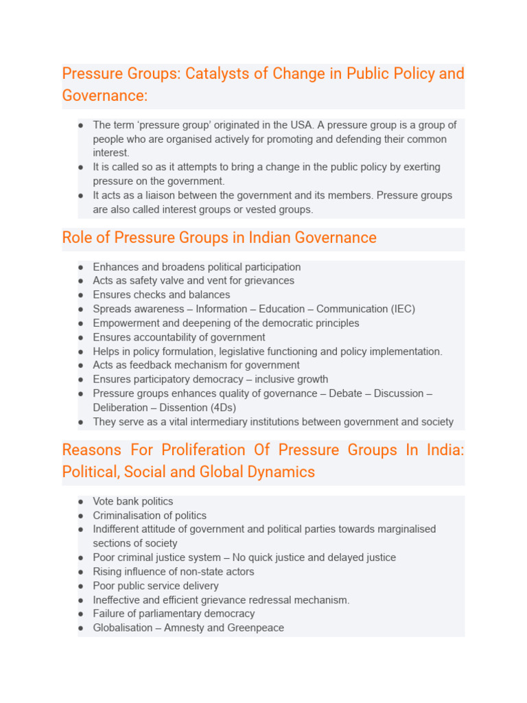Governance Notes MPSC, Upsc 5 | PDF | Advocacy Group | Governance