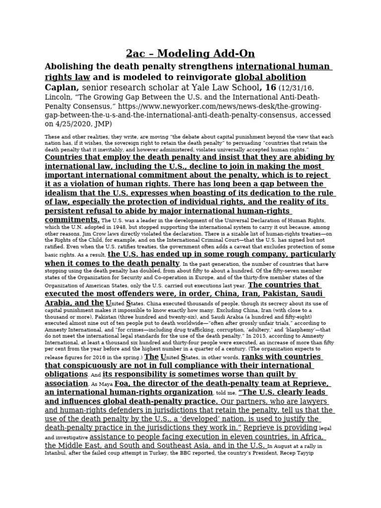 2ac – death penalty_ | PDF | Capital Punishment | Eighth Amendment To ...