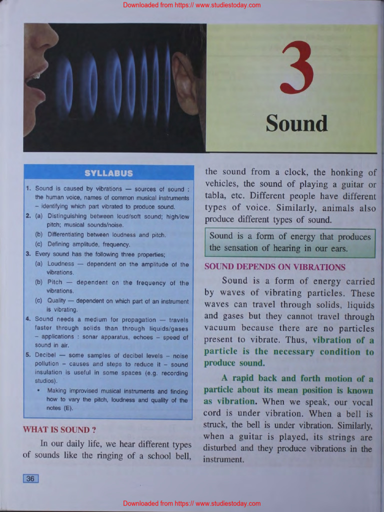 ICSE Class 7 Physics Chapter 3 Sound | PDF