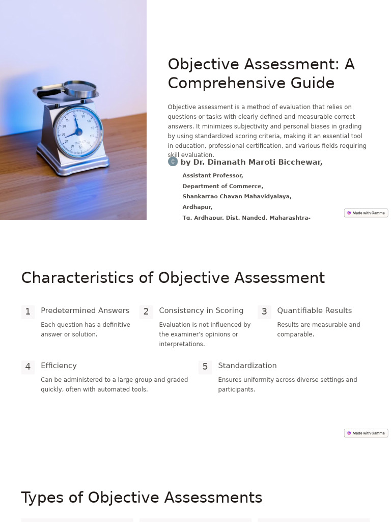 Objective Assessment | PDF | Educational Assessment | Evaluation