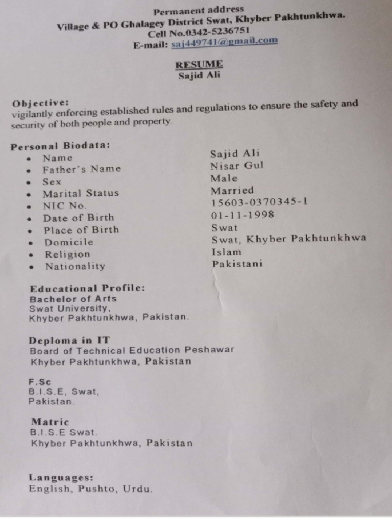 CV For Others Job | PDF