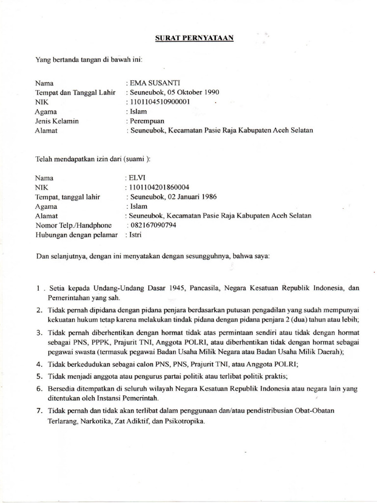 Pernyataan Ema 1 | PDF