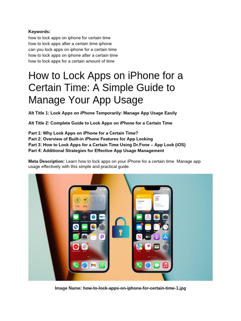 Lock iPhone Apps for Specific Time Limits | PDF | Ios | Mobile App