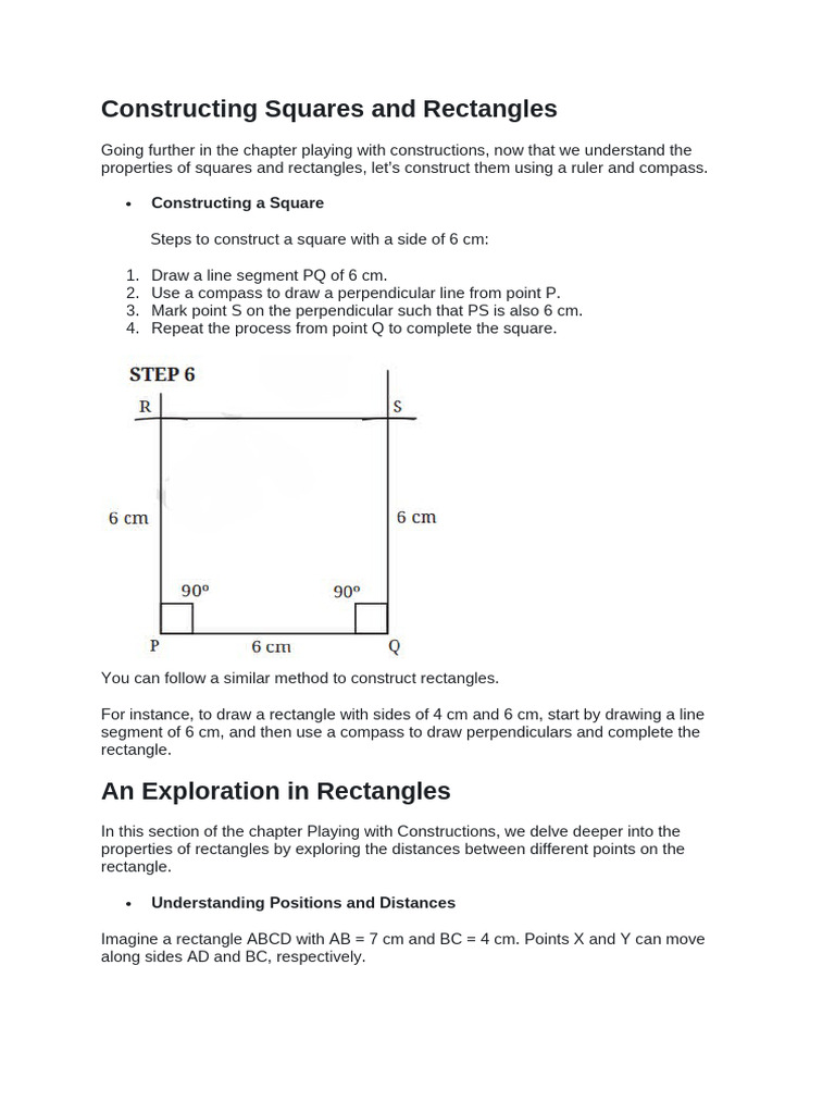 Constructing Rectangles with Compass | PDF | Perpendicular | Rectangle