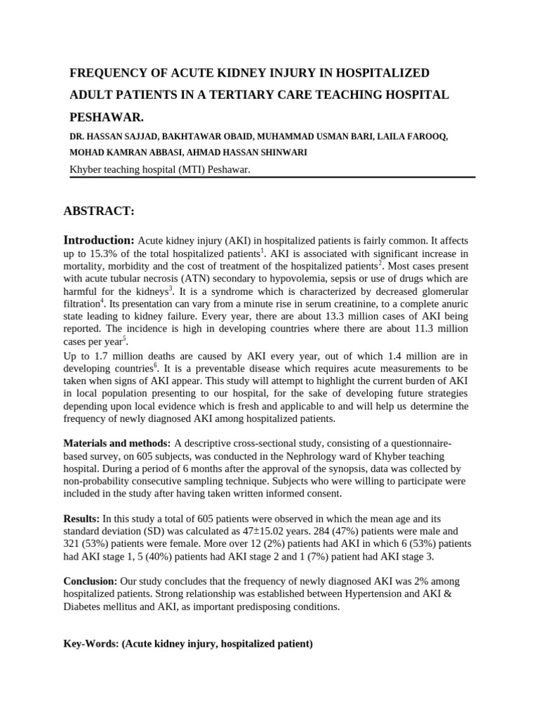 AKI 2 | PDF | Medical Specialties | Clinical Medicine