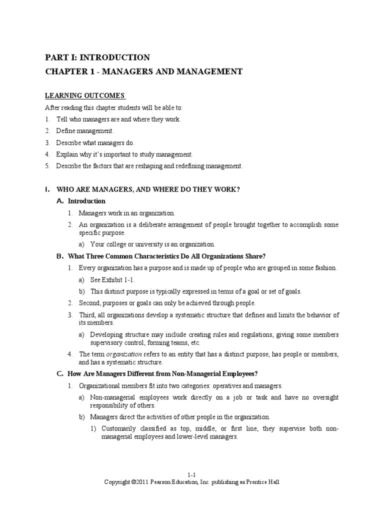 Chapter 1 - Managers and Management | Management