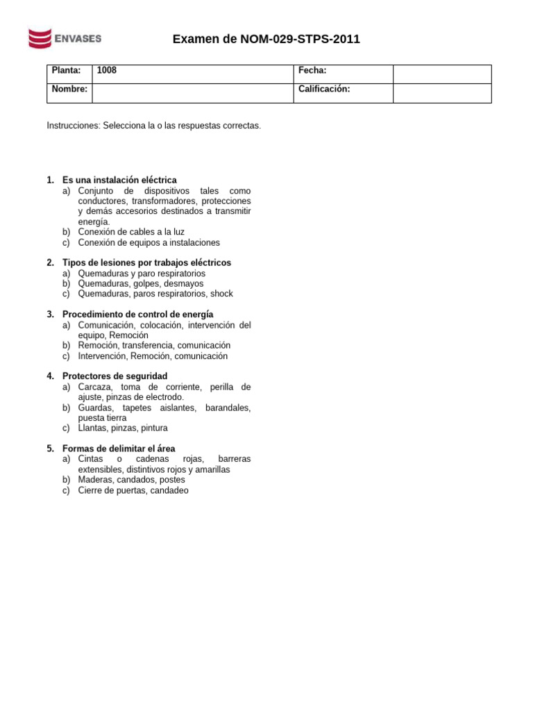 Exámen 029-stps | PDF