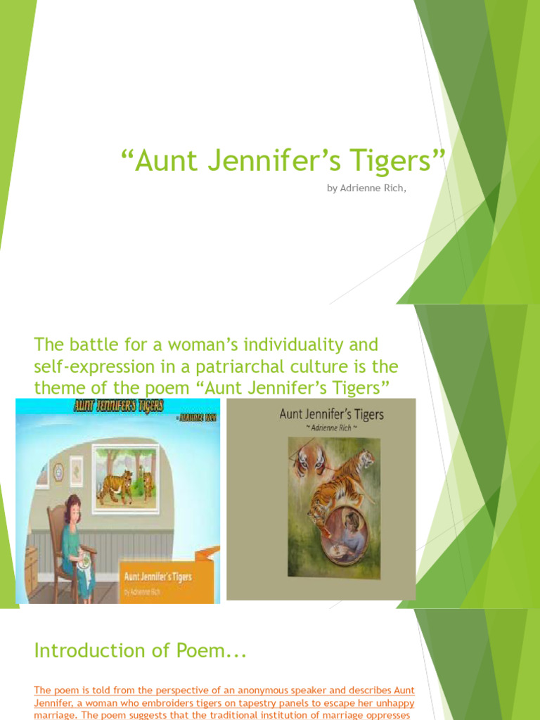 "Aunt Jennifer's Tigers": by Adrienne Rich | PDF