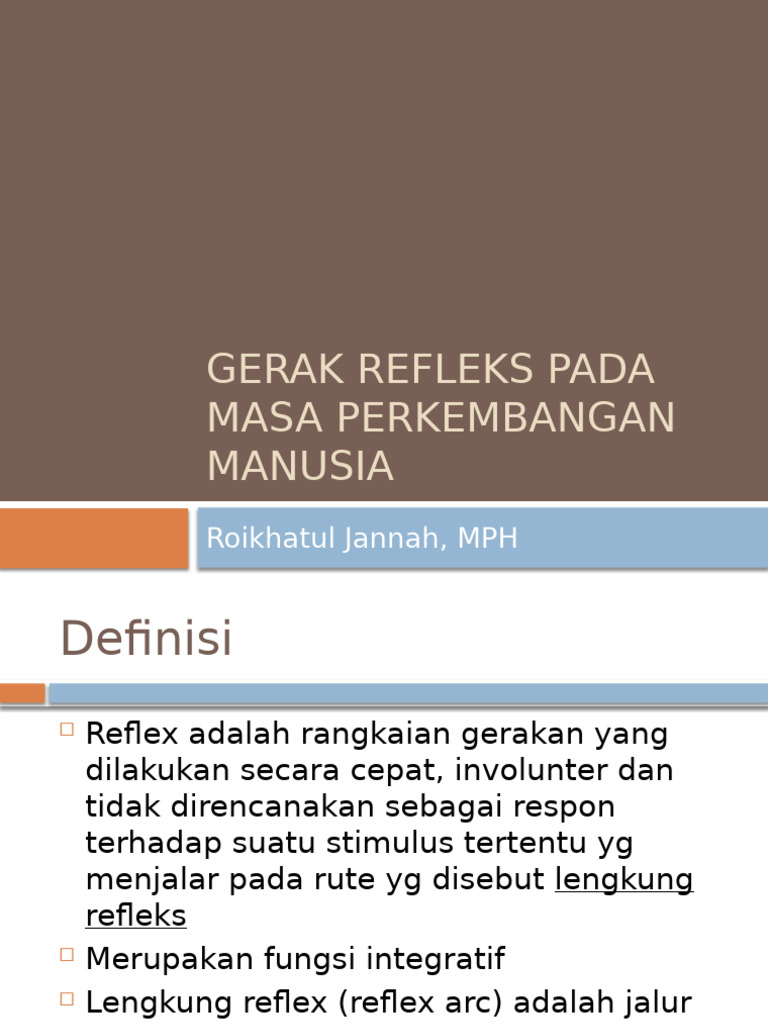 Gerak Refleks Pada Masa Perkembangan Manusia | PDF