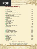 Tdh Menu @1250+Taxes | PDF