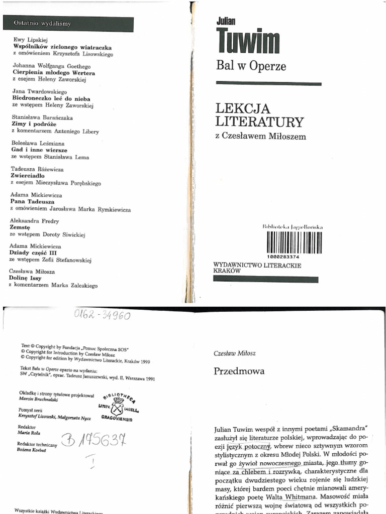 Tuwim, Bal W Operze | PDF