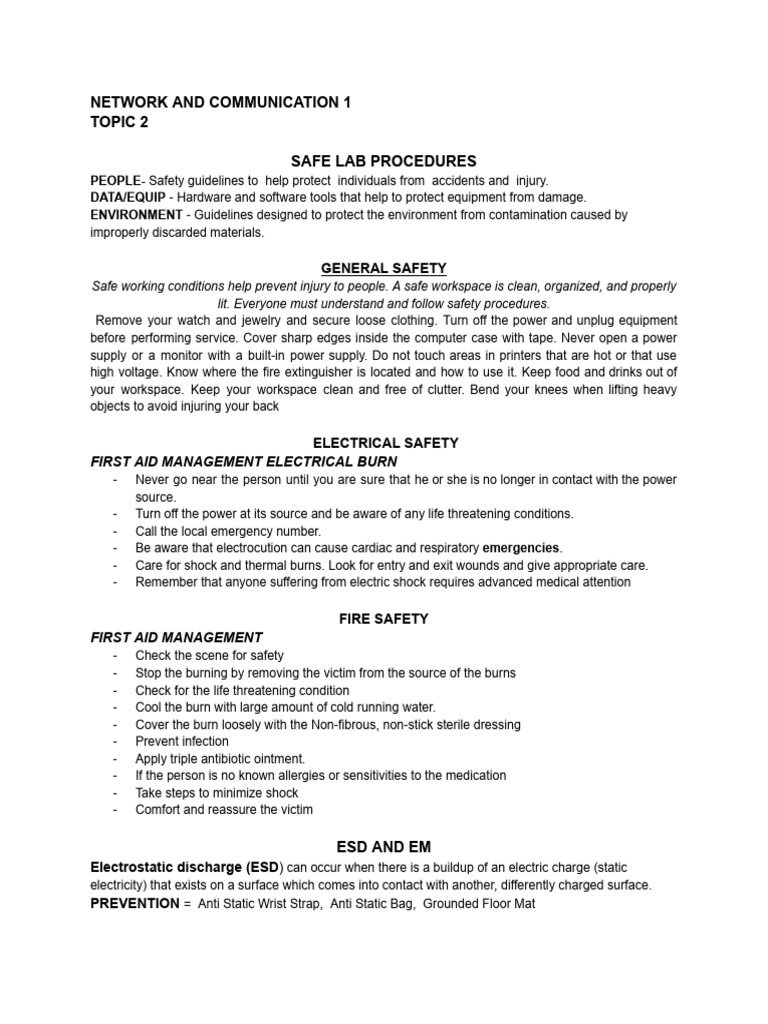 NETWORKING prelim topic 1 (2) | PDF | Electrostatic Discharge | Electromagnetic Interference