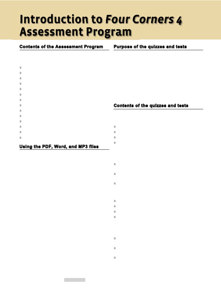 Four Corners Second Edition - Level 4 - Introduction | PDF | Reading ...