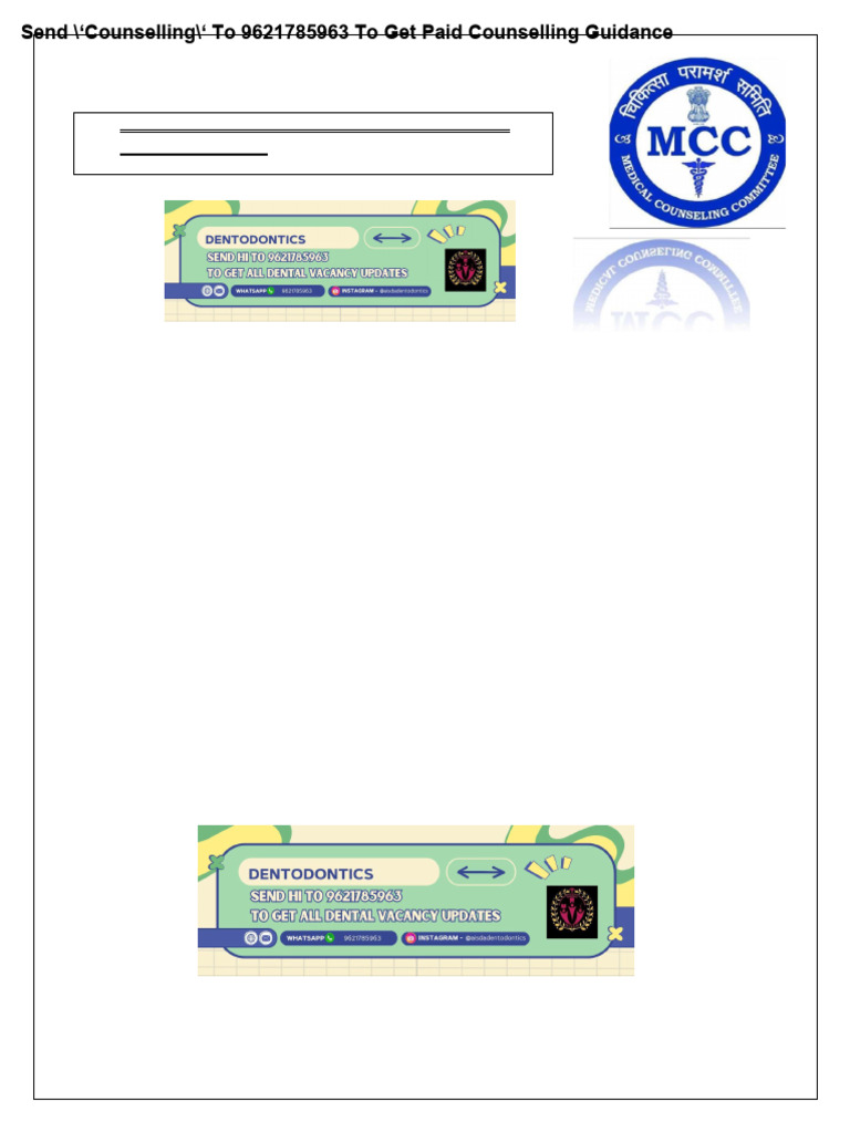 NEET-MDS 2024 Counselling Guide | PDF