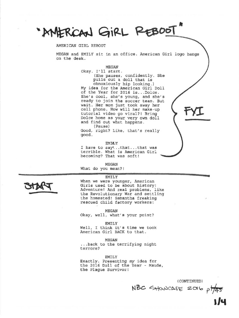 AmericanGirlREBOOT (Emily and Megan) Sides | PDF