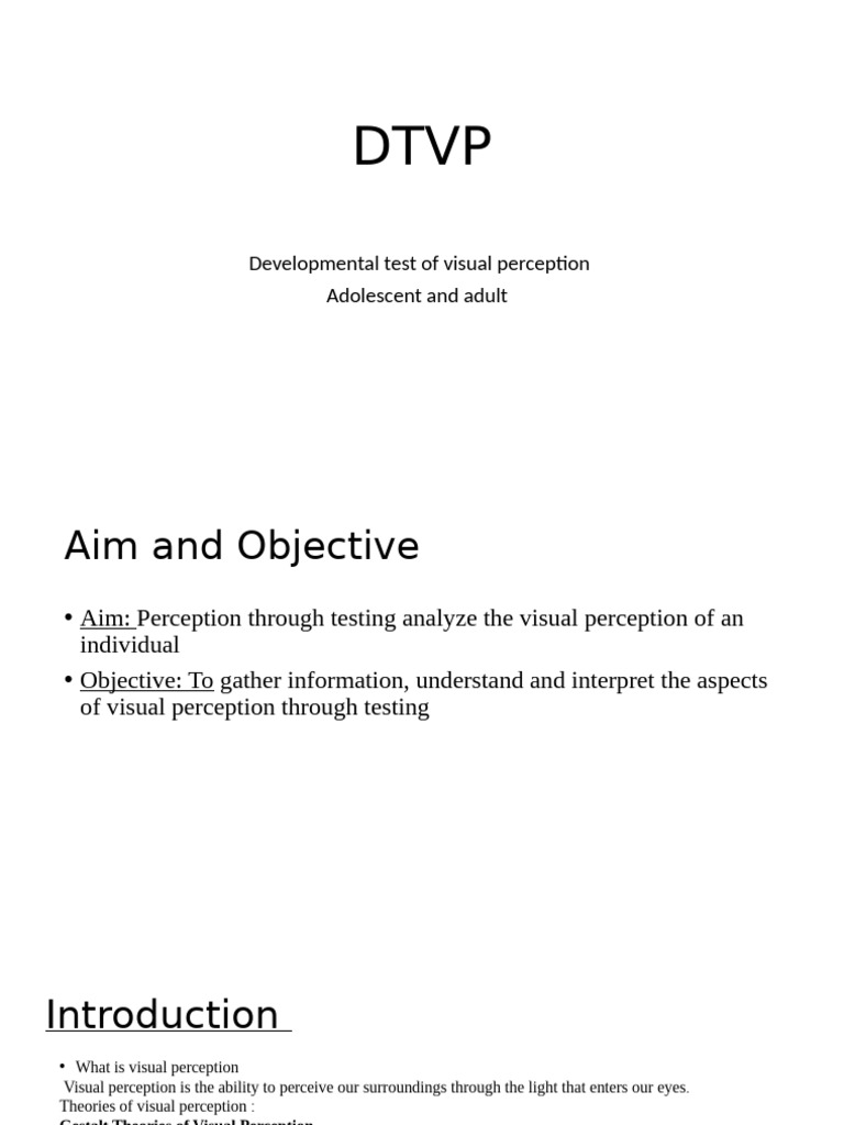 DTVP _ EXP | PDF | Visual Perception | Perception